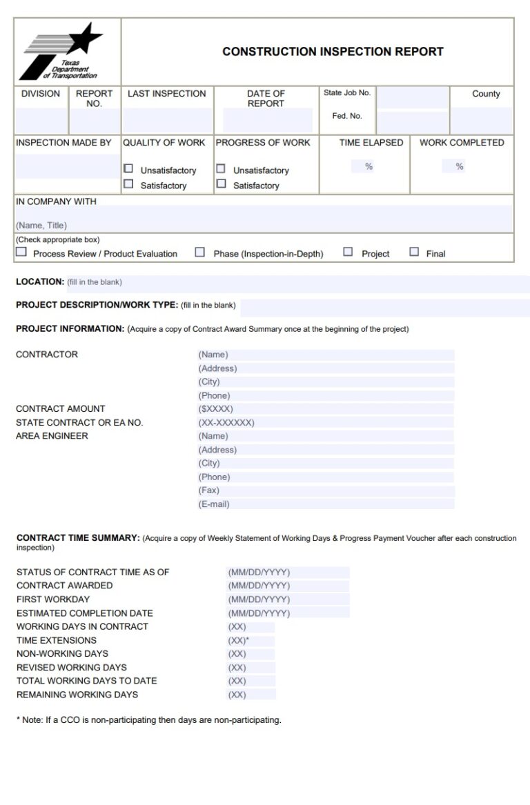 Inspection Report Example | Free Report Examples