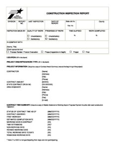 Construction-Inspection-Report-Example | Free Report Examples