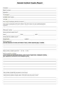 Inquiry Report Example | Free Report Examples