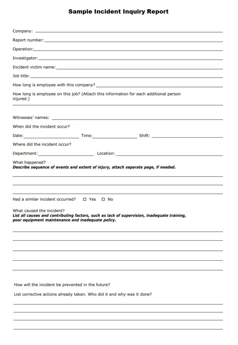 Inquiry Report Example | Free Report Examples