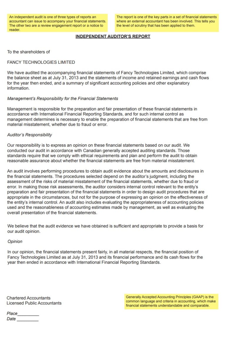 Audit Report Example → Free Report Examples