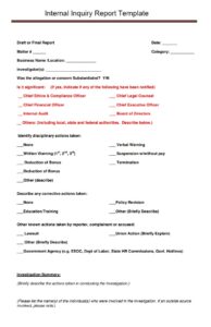 Inquiry Report Example | Free Report Examples