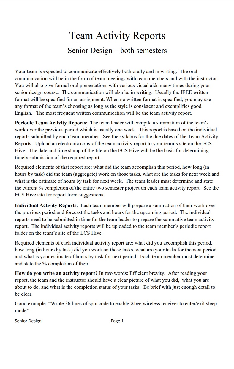 Staff Activity Report Example | Free Report Examples