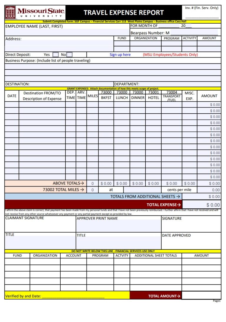 Expense Report Example | Free Report Examples