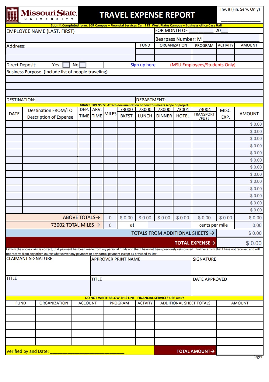 Expense Report Example | Free Report Examples