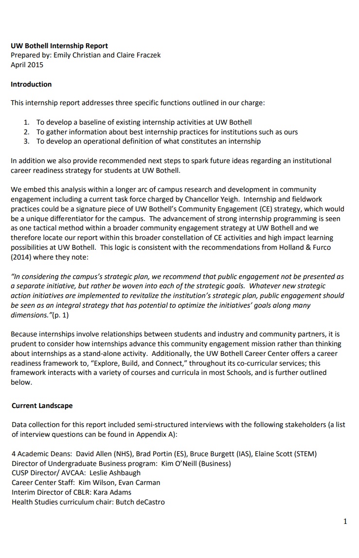 Internship Report Example → Free Report Examples