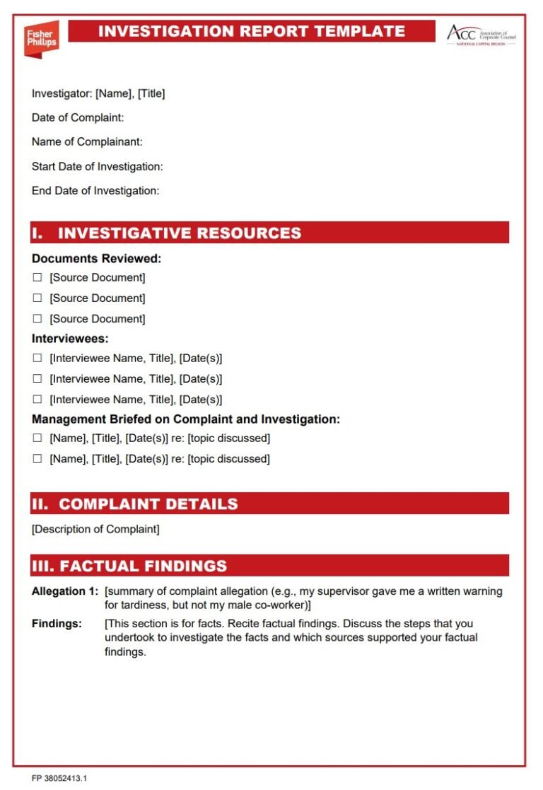 Investigation Report Example | Free Report Templates and Examples