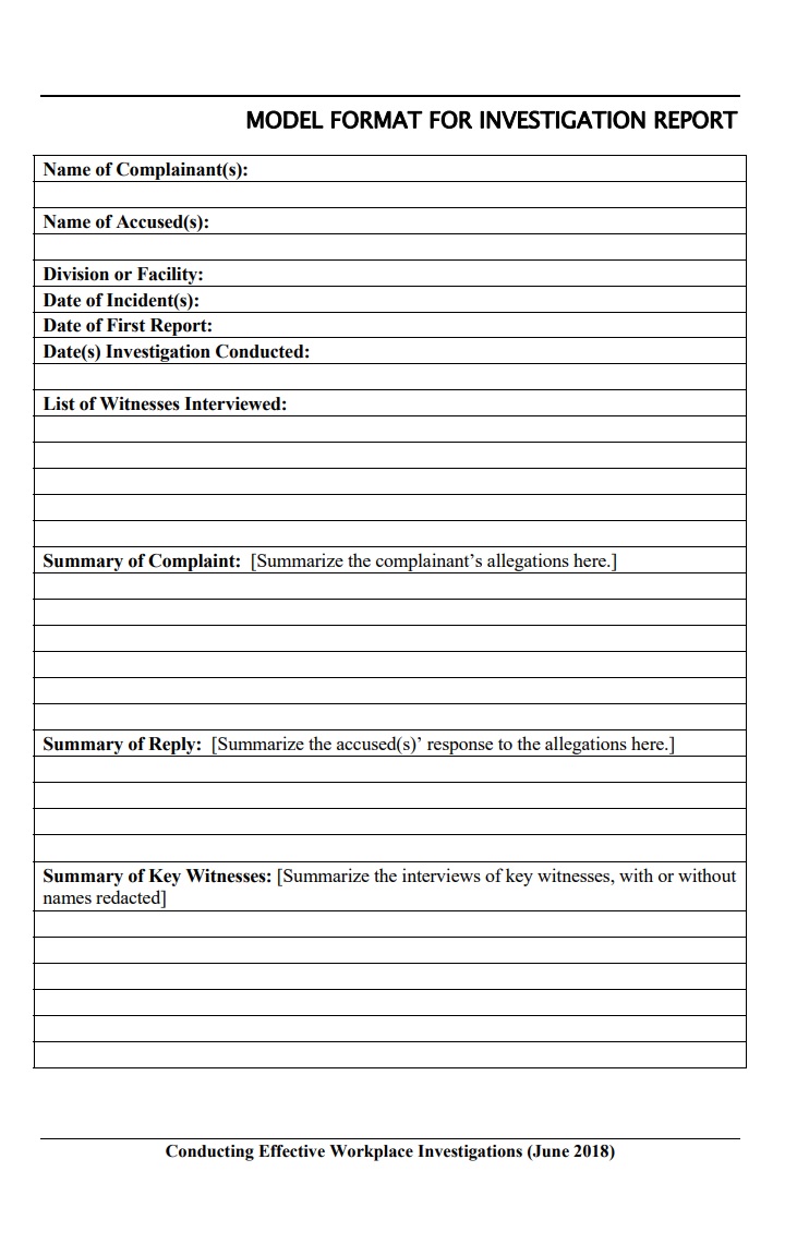 Investigation Report Example → Free Report Examples Investigation Report Example → Free Report Examples