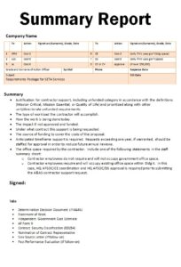 Summary Report Example → Free Report Examples