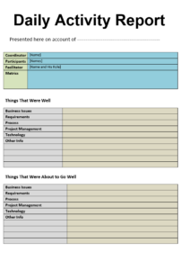 Daily Report Example → Free Report Examples