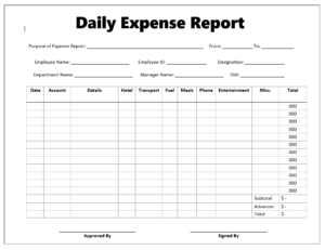 Daily Report Example → Free Report Examples
