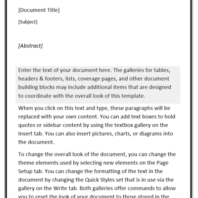 Academic Report Example MS WOrd → Free Report Examples
