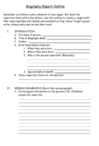 Biography-Report-Outline | Free Report Examples