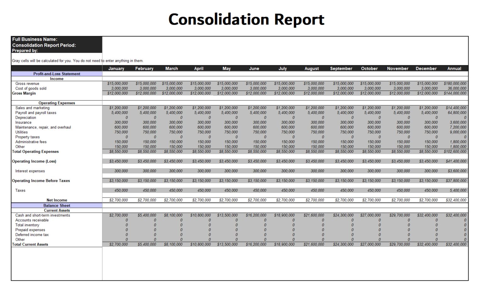 Consolidation Report Example → Free Report Examples