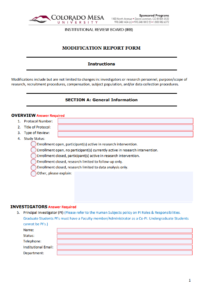 Modification Report Template | Free Report Examples