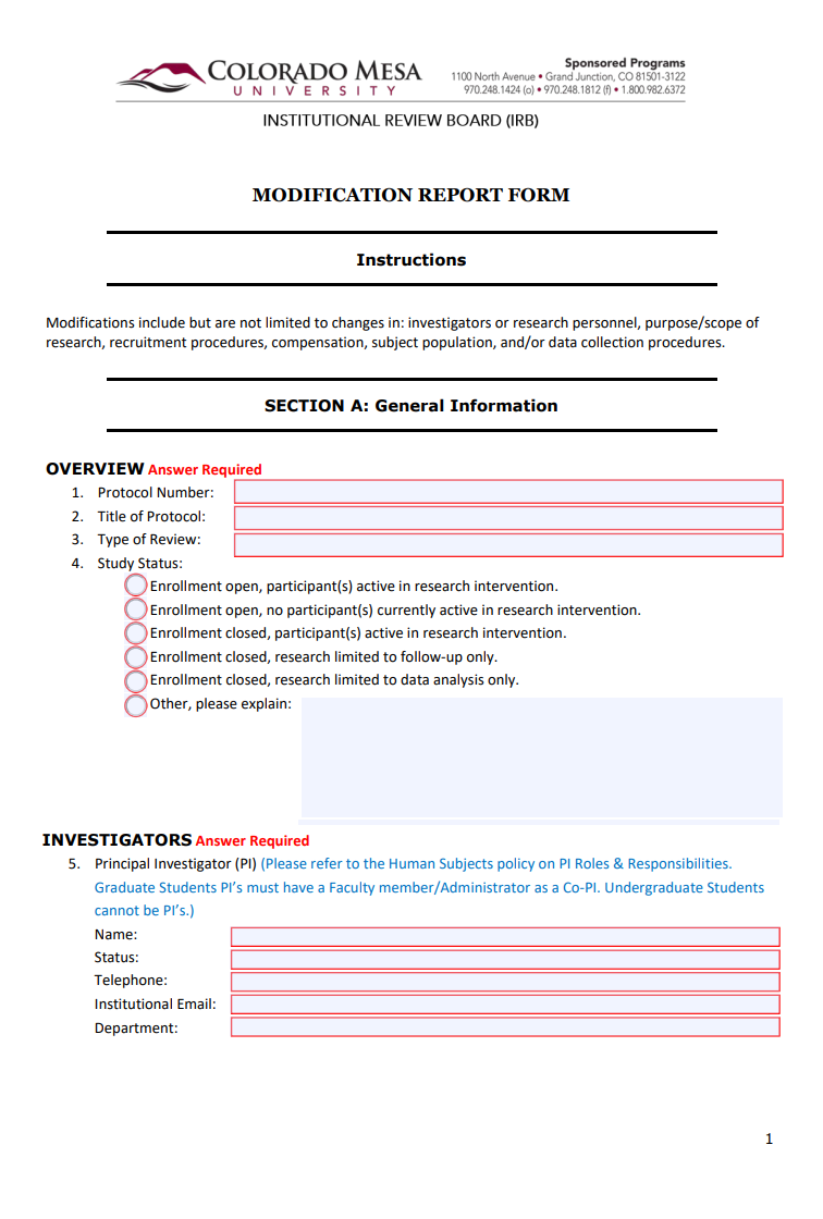 Modification Report Template | Free Report Examples