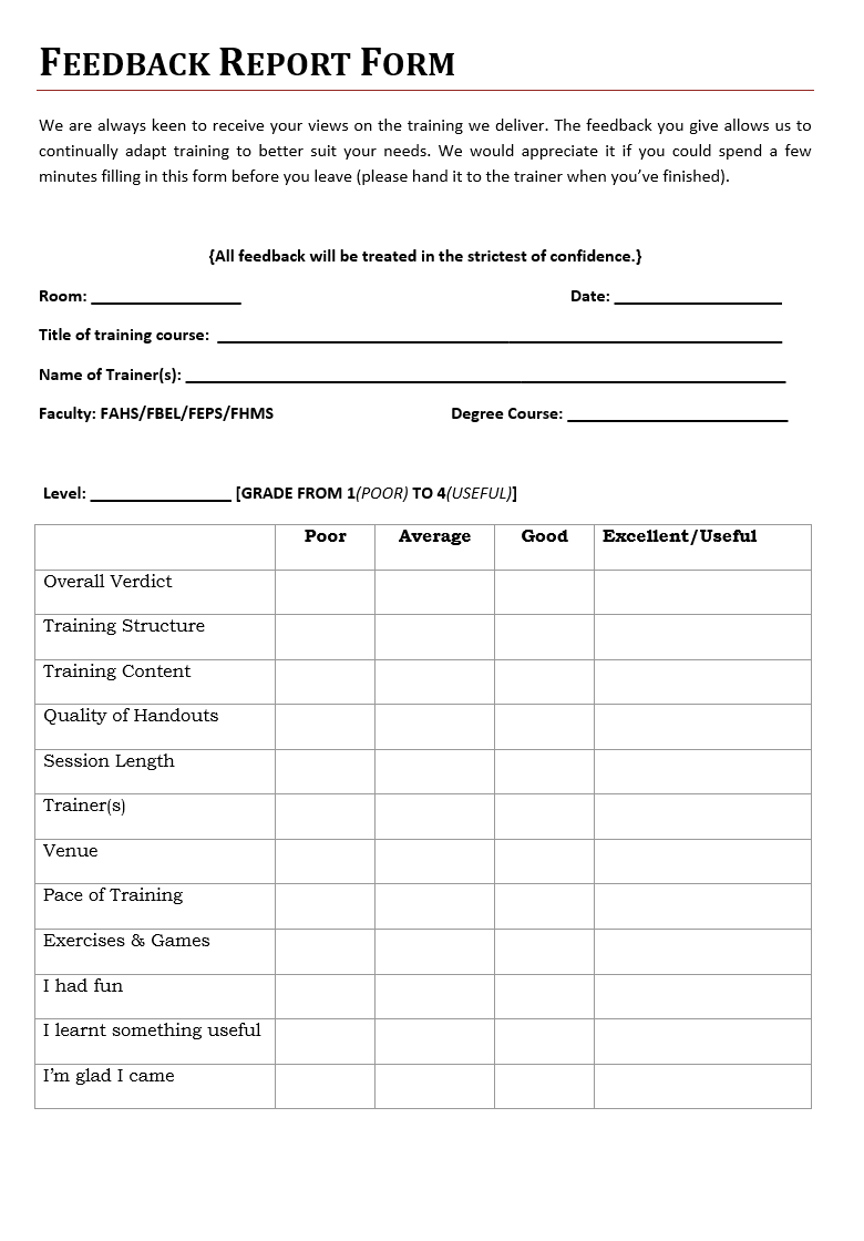 Feedback Report Example | Free Report Examples