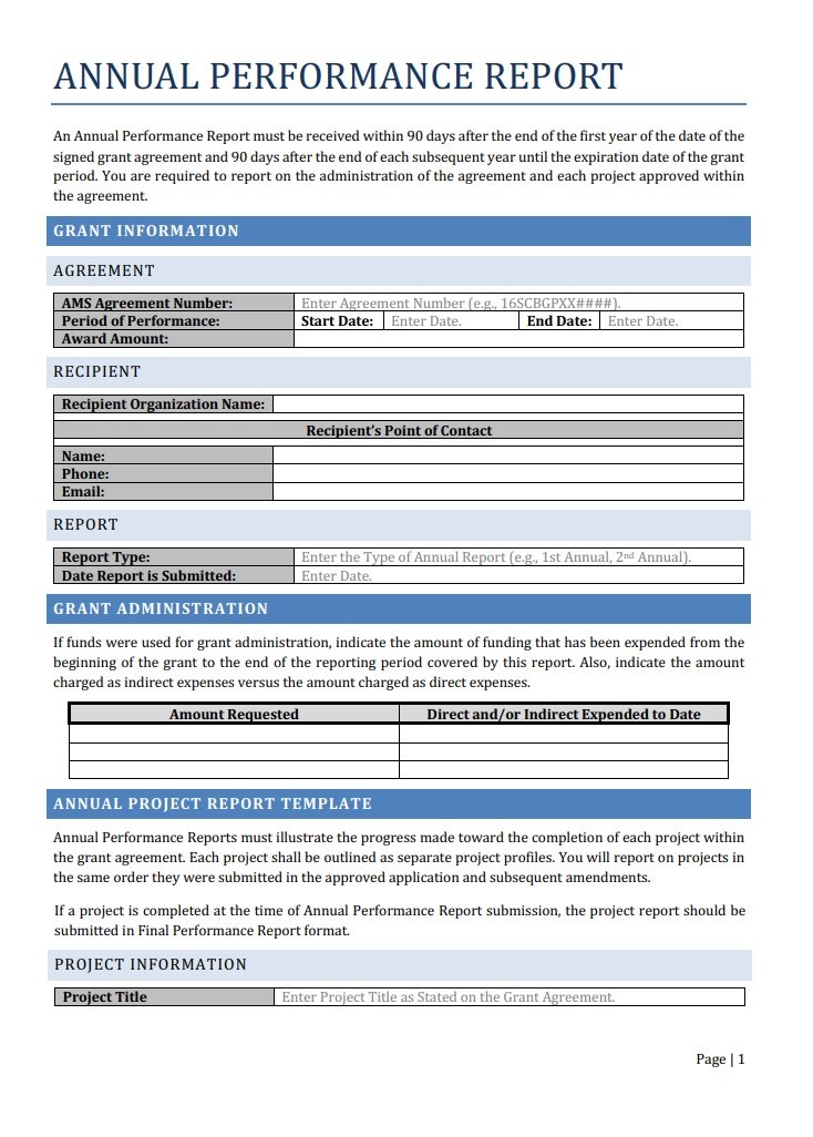 Yearly Report Template | Free Report Templates and Examples