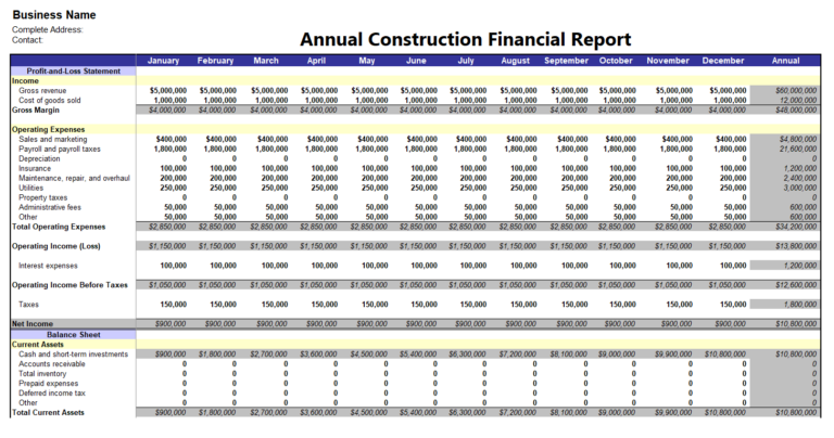 Construction Report Template | Free Report Templates and Examples