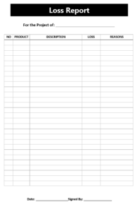 Loss Report Example | Free Report Examples