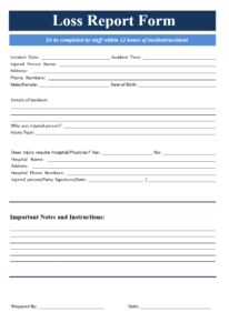 Loss Report Example | Free Report Examples