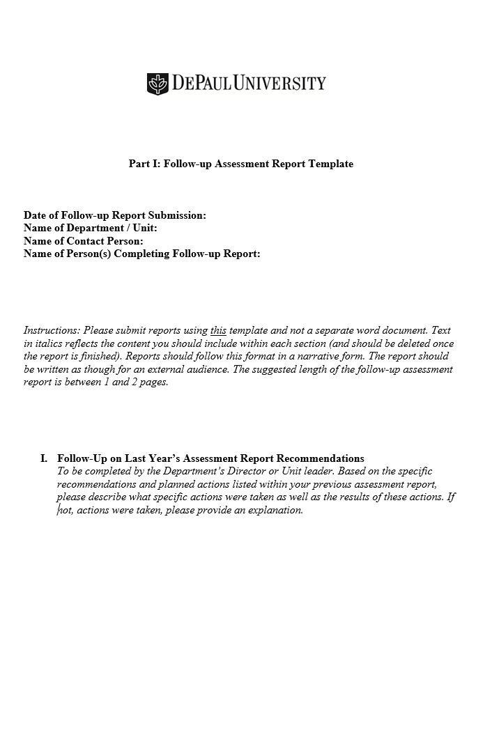 Assessment Report Example → Free Report Examples