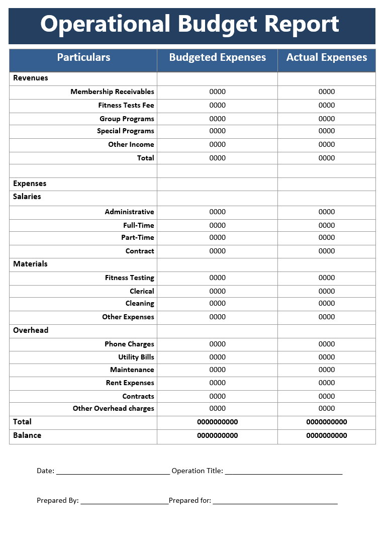 Budget Report Example | Free Report Examples